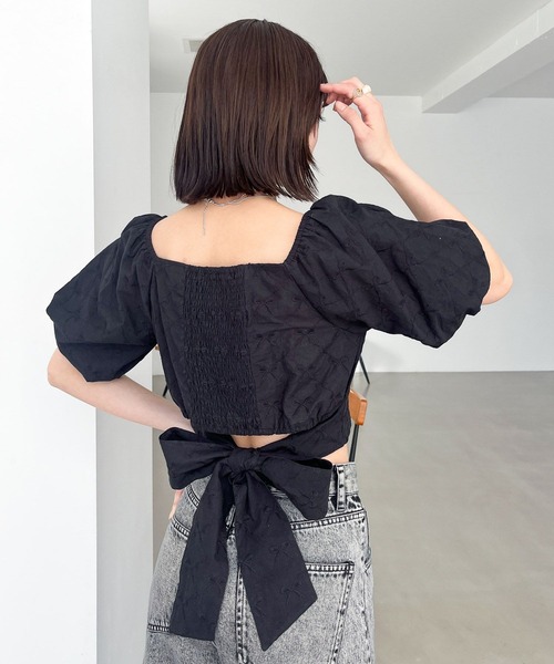 Heather（ヘザー）の「コットンリボンレースブラウス（半袖） 126516（シャツ/ブラウス）」 - WEAR