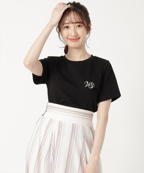 WILLSELECTION（ウィルセレクション）の「パール付き刺繍Tシャツ（Tシャツ/カットソー）」 - WEAR
