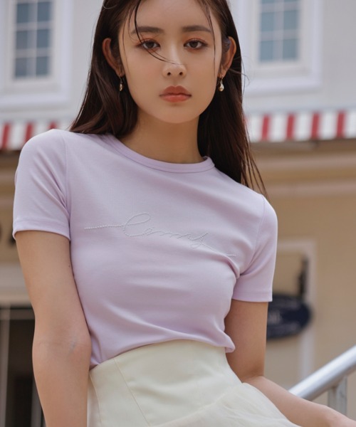 eimy istoire（エイミーイストワール）の「【ZOZOTOWN限定】eimyパールロゴTシャツ（Tシャツ/カットソー）」 - WEAR