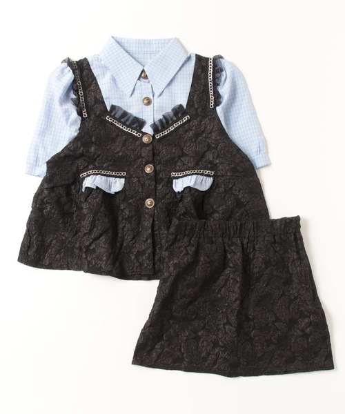 Classy Flower Emboss Shirt Skirt Set-up（シャツ/ブラウス）｜LA POMME petit（ラポミ・プチ ...