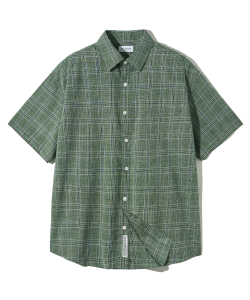 Reverse Point Check Half Shirt-Green（シャツ/ブラウス）｜F.ILLUMINATE（フィルミネイト）の ...