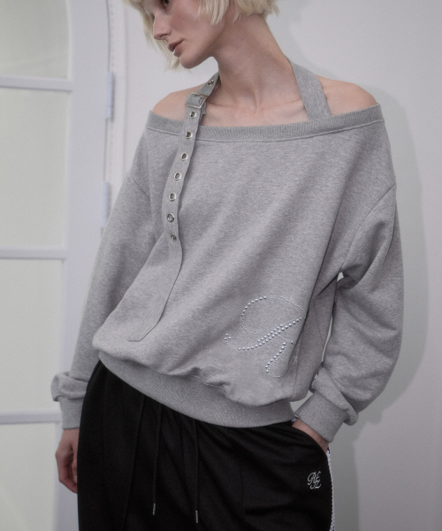 ROSEFRANTZ（ロゼフランツ）の「Eyelet Strap Open Sweatshirt [Gray]（スウェット）」 - WEAR