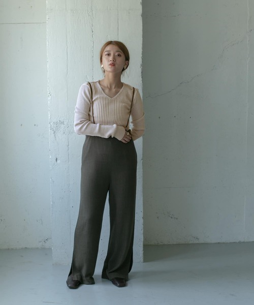 KBF（ケイビーエフ）の「illi ランダムRIB Vネックニット∴（ニット/セーター）」 - WEAR