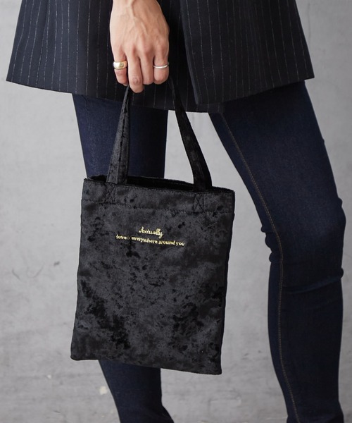 Actually（アクチュアリー）の「ベロアトート Sサイズ（ハンドバッグ）」 - WEAR