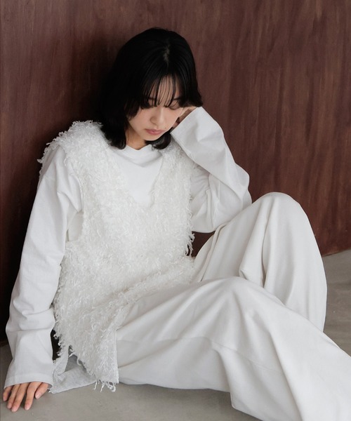 ラメフリンジVネックベスト（シャツ/ブラウス）｜hellam（へラム）のファッション通販 - ZOZOTOWN