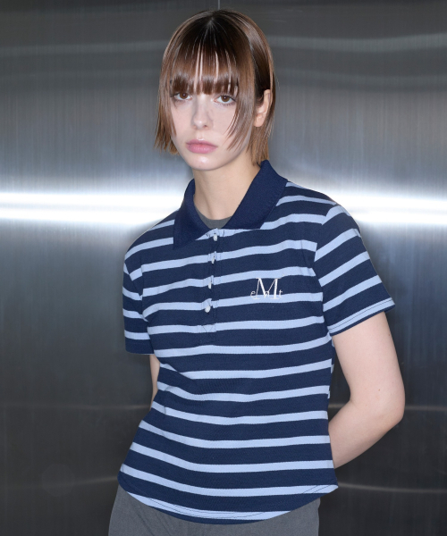 Daria Stripe Collar Short Sleeve Tee（ポロシャツ）｜MUCENT（ムセント）のファッション通販 ...