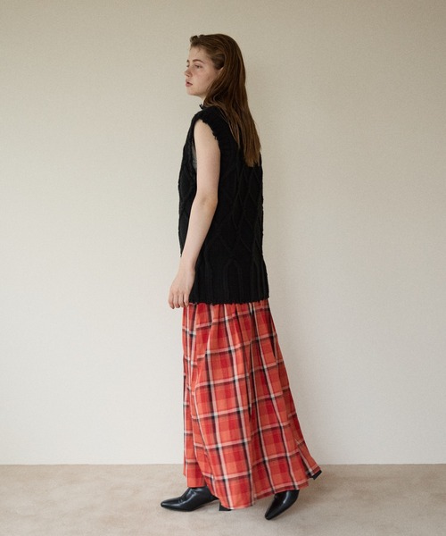 ReNorm（リノーム）の「チェックギャザーロングスカート（スカート）」 - WEAR