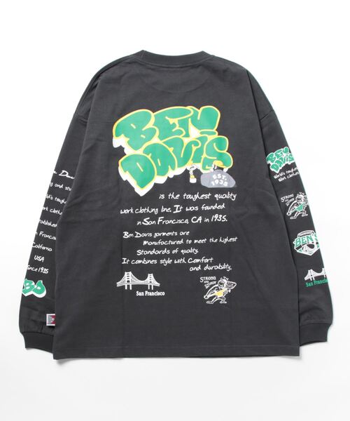 BEN DAVIS（ベンデイビス）の「【BEN DAVIS/ベンデイビス】 袖プリント バックプリント BIGシルエット ロンT ストリート ...
