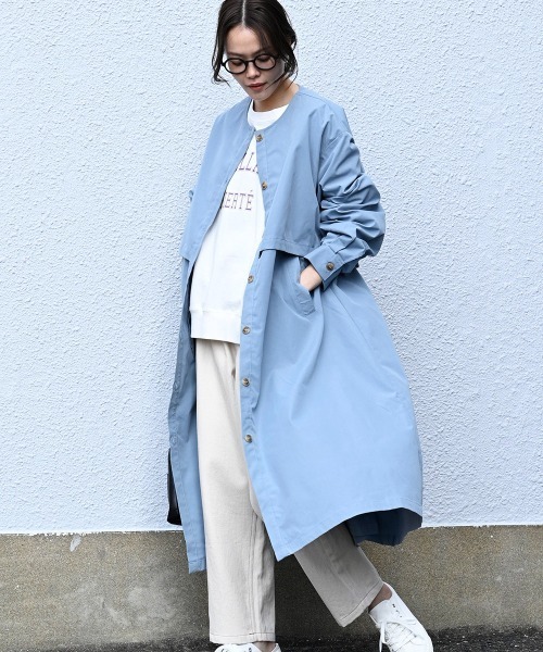 LUPILIEN（ルピリアン）の「【LUPILIEN】レイヤード風ノーカラートレンチコート（ノーカラージャケット）」 - WEAR