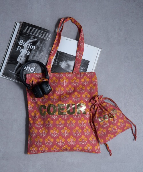 SETUP7（セットアップセブン）の「【SETUP7】ポーチ付きジオメトリックプリントトートバッグ 総柄・ロゴ入り・A4サイズ収納可能 GLR（トートバッグ）」 - WEAR