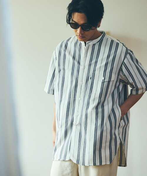 FREAK'S STORE（フリークスストア）の「KONECO/コネーソ 別注 グランパ半袖シャツ/ノーカラー/バンドカラー（シャツ/ブラウス ...