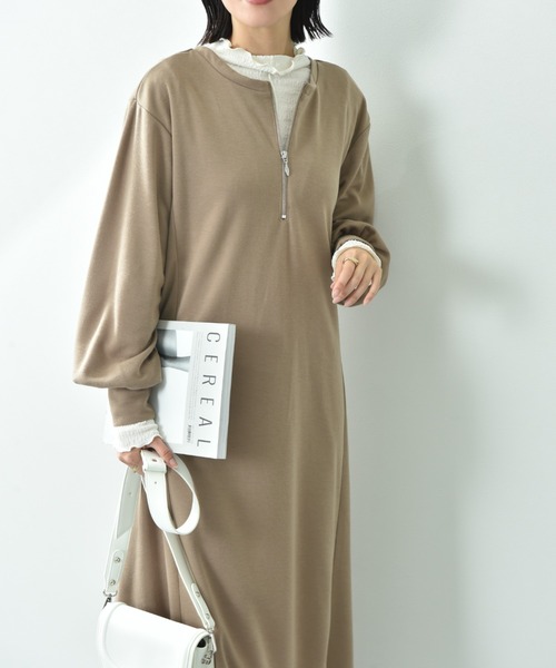 INTERPLANET（インタープラネット）の「ポンチ前後2WAYハーフZIPデザインワンピース（ワンピース）」 - WEAR