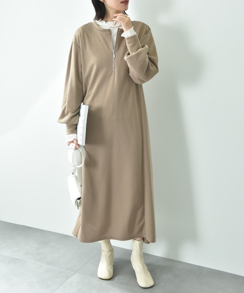 INTERPLANET（インタープラネット）の「ポンチ前後2WAYハーフZIPデザインワンピース（ワンピース）」 - WEAR