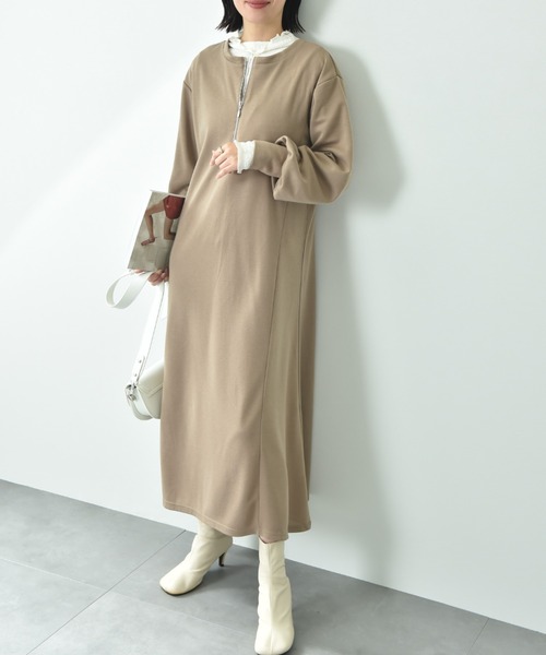 INTERPLANET（インタープラネット）の「ポンチ前後2WAYハーフZIPデザインワンピース（ワンピース）」 - WEAR