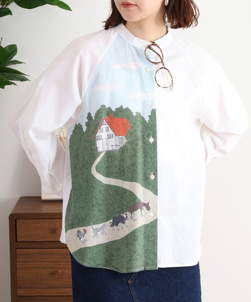 KILKI（キルキー）の「kilki プリントバンドカラーブラウス（シャツ/ブラウス）」 - WEAR