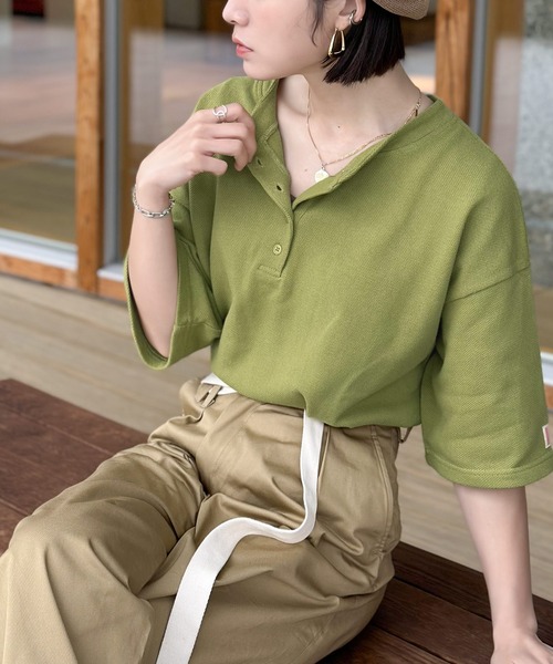 Java（ジャバ）の「《JaVaジャバ コラボ》綿100％ヘビーウェイト鹿の子スタンドネックTee（Tシャツ/カットソー）」 - WEAR