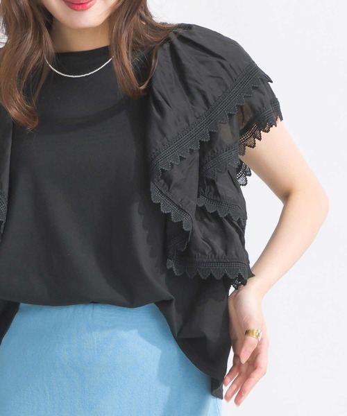 PICCIN（ピッチン）の「【WEB限定】ブロードレースラッフルスリーブプルオーバー（Tシャツ/カットソー）」 - WEAR