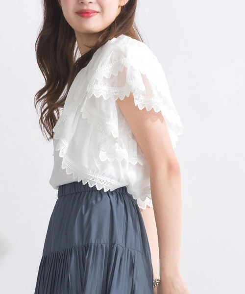 PICCIN（ピッチン）の「【WEB限定】ブロードレースラッフルスリーブプルオーバー（Tシャツ/カットソー）」 - WEAR