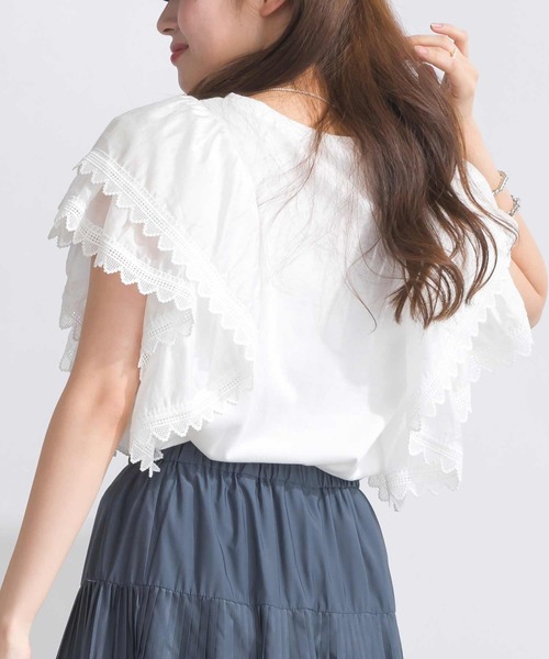 PICCIN（ピッチン）の「【WEB限定】ブロードレースラッフルスリーブプルオーバー（Tシャツ/カットソー）」 - WEAR