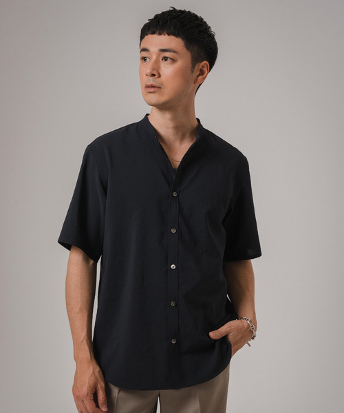 EDIFICE（エディフィス）の「EVALET ストレッチ バンドカラーシャツ（シャツ/ブラウス）」 - WEAR