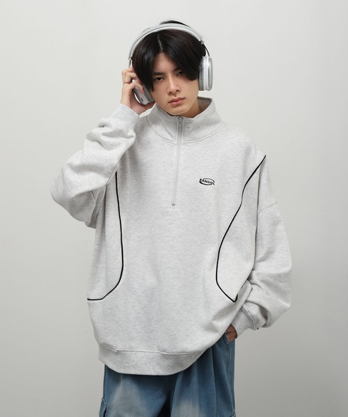 KANGOL（カンゴール）の「【別注】ZIP FIVE×KANGOL パイピング バルーンシルエット ハーフジップ スウェット（スウェット）」 - WEAR