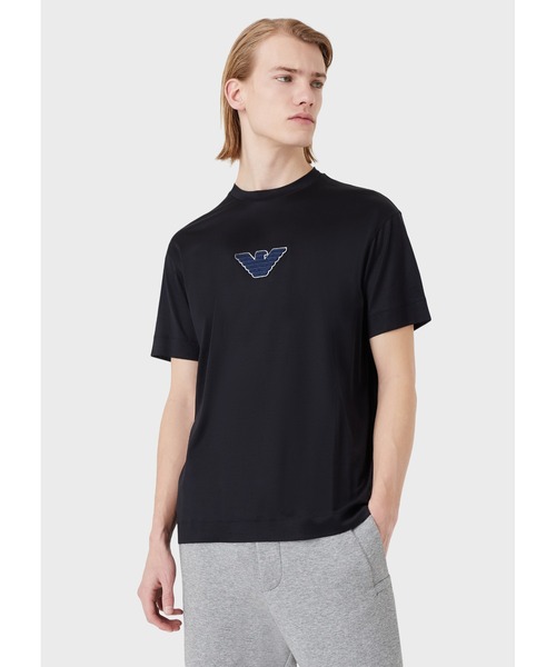 EMPORIO ARMANI（エンポリオアルマーニ）の「【エンポリオ アルマーニ】Tシャツ テンセル混紡 フェルトイーグルパッチ（Tシャツ ...