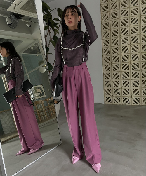 Ameri（アメリ）の「REVERSIBLE SHEER KNIT TOP（Tシャツ/カットソー）」 - WEAR