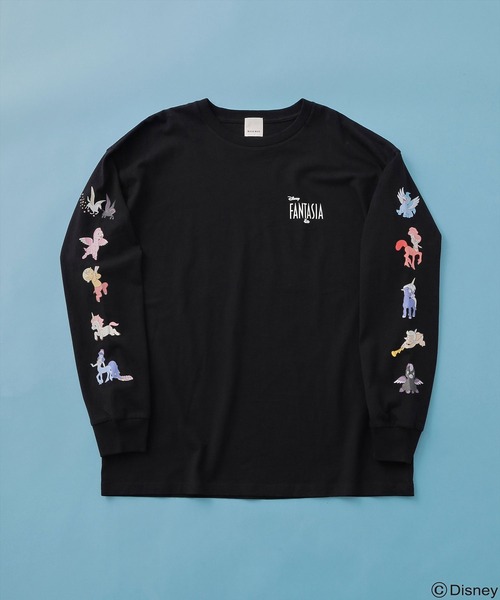 セール】(DISNEY『FANTASIA』)SLEEVE PRINT L/S TEE（Tシャツ