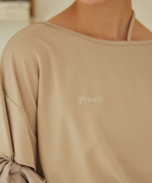 pomiii（ポミー）の「リボンショルダーロンT（Tシャツ/カットソー）」 - WEAR