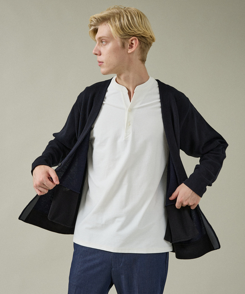 アバハウス（ABAHOUSE）/バイアスジャガード 1ボタン カーディガン セール】バイアスジャガード 1ボタン カーディガン（カーディガン