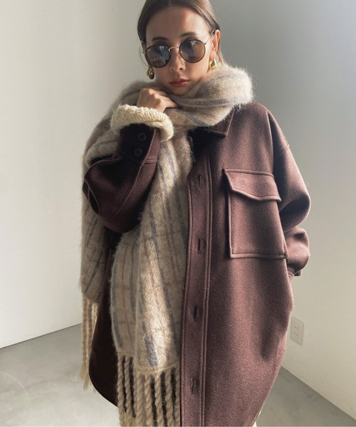 AMERI（アメリ）の「PAINT CHECK FLUFFY MUFFLER（マフラー）」 - WEAR