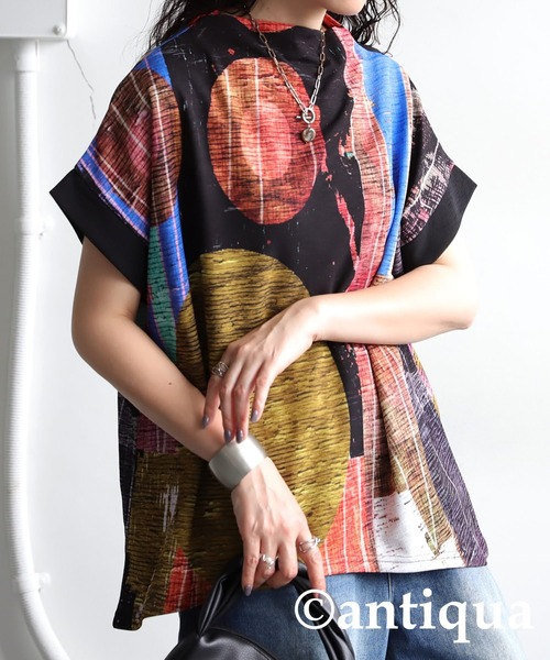 antiqua（アンティカ）の「モダンアートトップス（Tシャツ/カットソー）」 - WEAR