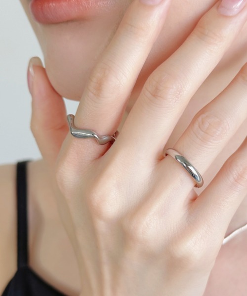 sowang（ソワン）の「【2SET】ニュアンスメタルリング/ステンレス-2set nuance metal ring/stainless-（リング）」 - WEAR