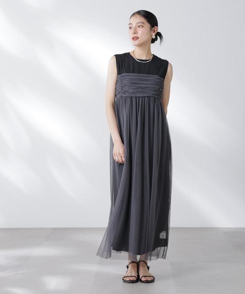 チュールキャミ×カットワンピースセット（ワンピース）｜NANO universe（ナノユニバース）のファッション通販 - ZOZOTOWN