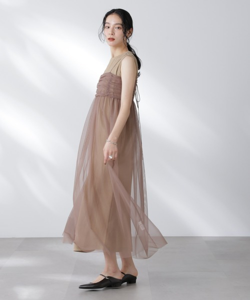 NANO universe（ナノユニバース）の「チュールキャミ×カットワンピースセット（ワンピース）」 - WEAR