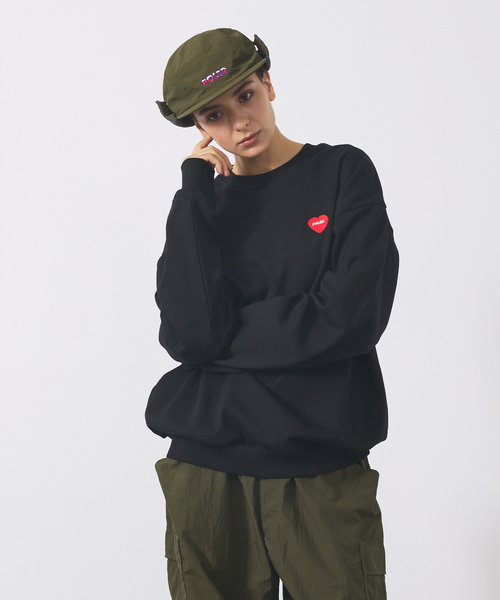 POLeR（ポーラー）の「【POLER / ポーラー】HEART LOGO EMBROIDERY CREW/ハートロゴ刺繍 クルーネックスウェット/ユニセックス（スウェット）」 - WEAR