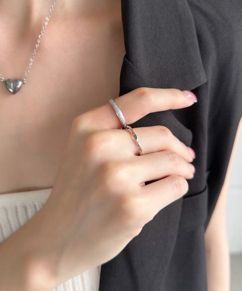 sowang（ソワン）の「【2SET】グリッターリング/ステンレス-2set glitter ring-（リング）」 - WEAR