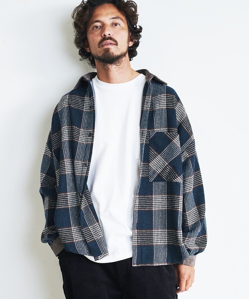 COMMON WARE（コモンウェアー）の「COMMONWARE:CORDULOY/C FLANNEL CHK GATHER SLEEVE SHIRTS/襟コーデュロイチェック袖ギャザーシャツ ...