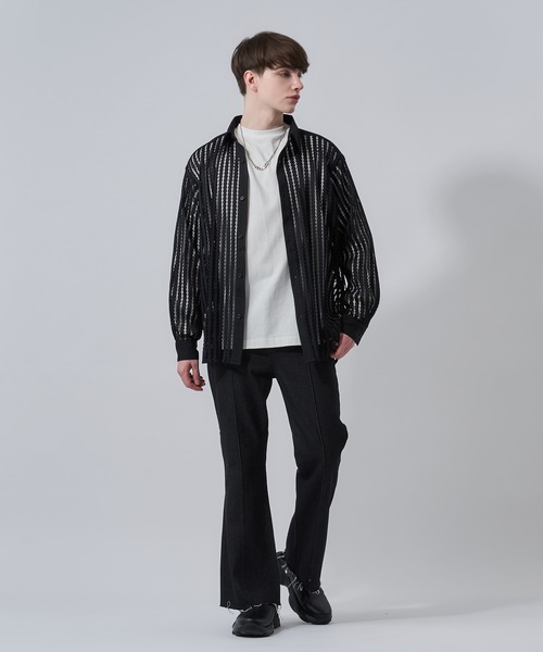 Adoon plain（アドーンプレーン）の「【Adoon plain】ピンタックフレアデニム（デニムパンツ）」 - WEAR