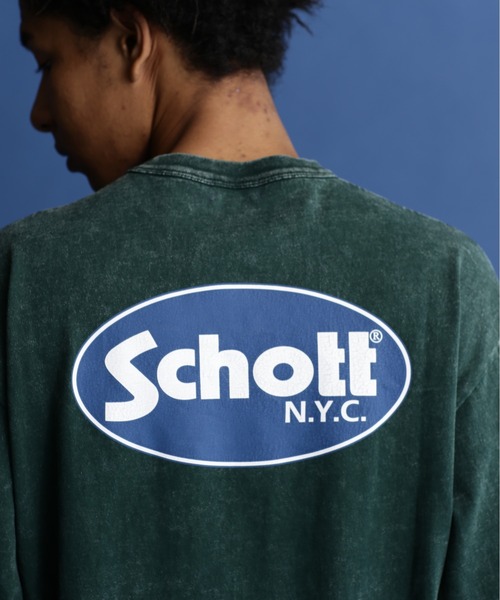schott（ショット）の「【WEB LIMITED】Schott/ショット/LS T-SHIRT OVAL LOGO/オーバルロゴ ロンT（Tシャツ/カットソー）」 - WEAR