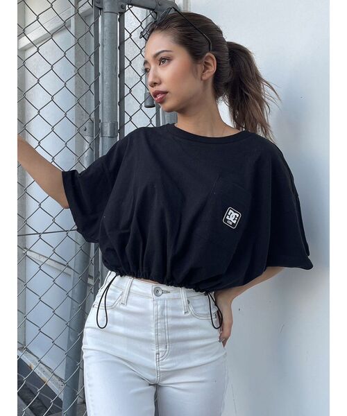 GYDA（ジェイダ）の「GYDA×DC HEMドロストSHORT Tシャツ（Tシャツ/カットソー）」 - WEAR