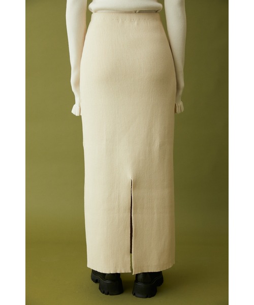 HeRIN.CYE（ヘリンドットサイ）の「Back slit rib knit skirt 2（スカート）」 - WEAR