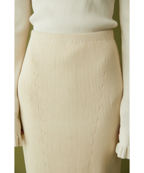 HeRIN.CYE（ヘリンドットサイ）の「Back slit rib knit skirt 2（スカート）」 - WEAR