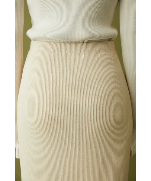HeRIN.CYE（ヘリンドットサイ）の「Back slit rib knit skirt 2（スカート）」 - WEAR