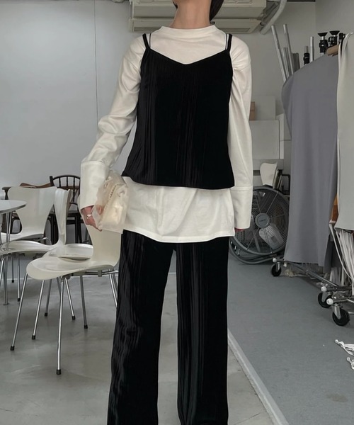 willfully（ウィルフリー）の「velour double cord 2way familiar camisole（キャミソール ...