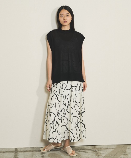 セール】ブラッシュプリントマーメイドロングスカート（スカート