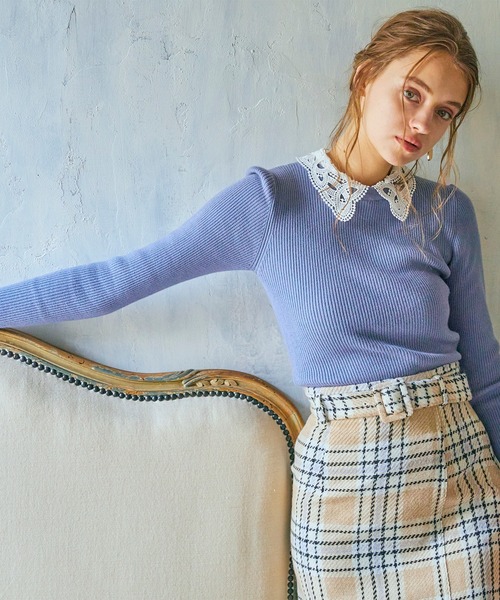 BE RADIANCE（ビーラディエンス）の「ベルト付チェックツイードスカート（スカート）」 - WEAR