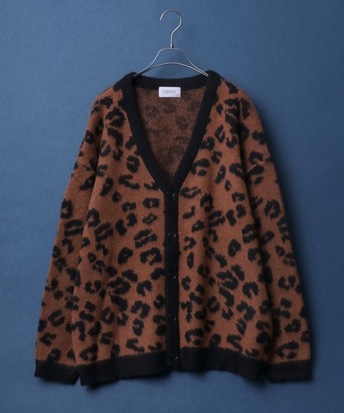 ANPAS（アンパス）の「Total Pattern Drop Shoulder Shaggy Knit Cardigan/総柄 ドロップ ...