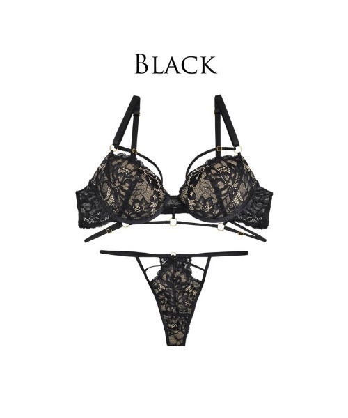 darial（ダリアル）の「[Reinest]ブラジャー ショーツ セット センシュアル コード ブルームブラジャー & バック透け Tバック ショーツ セット 大きいサイズ（ブラ&ショーツ ...