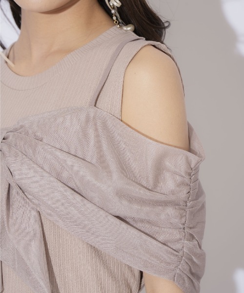 WILLSELECTION（ウィルセレクション）の「リボンレイヤードカットトップス（Tシャツ/カットソー）」 - WEAR